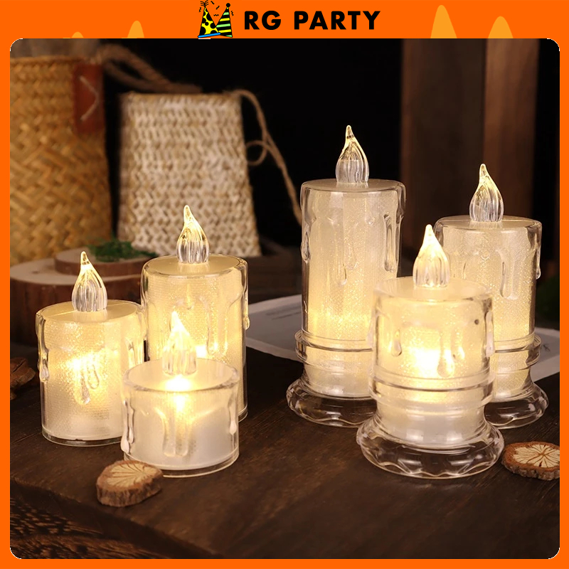 LED Transparent Candlelight For Worship And Home Decoration Battery ...
