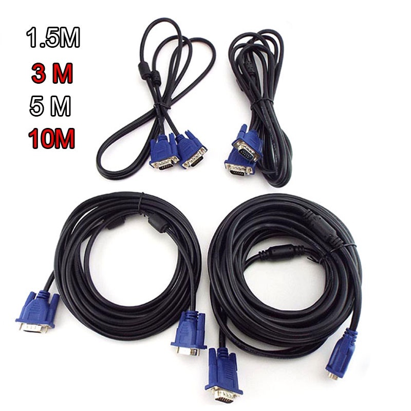New 1.5M 3M 5M 10M VGA TO VGA Cable HD 15 Pin Male to Male VGA Wire ...