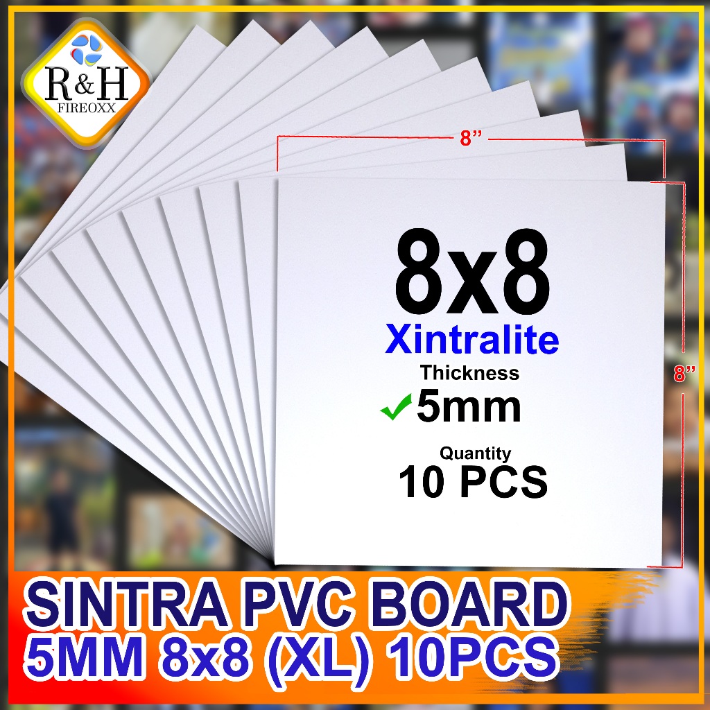 SINTRA PVC BOARD | 8X8 5mm | 10 PCS | Shopee Philippines