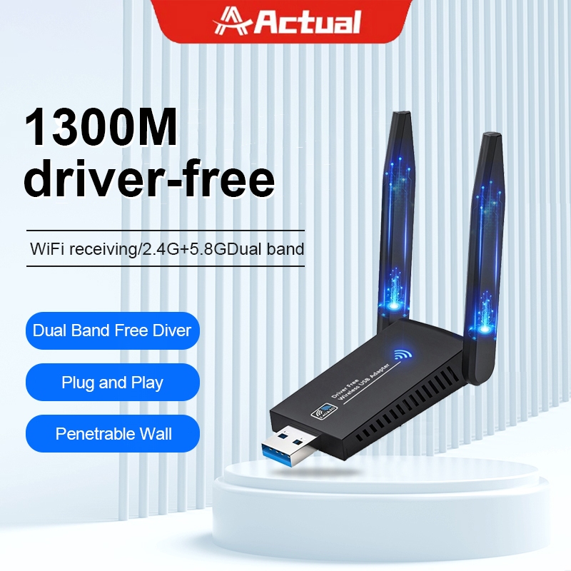 Actual 1300Mbps Wifi Adapter USB 3.0 Dual Band 5GHz 2.4Ghz 802.11AC ...