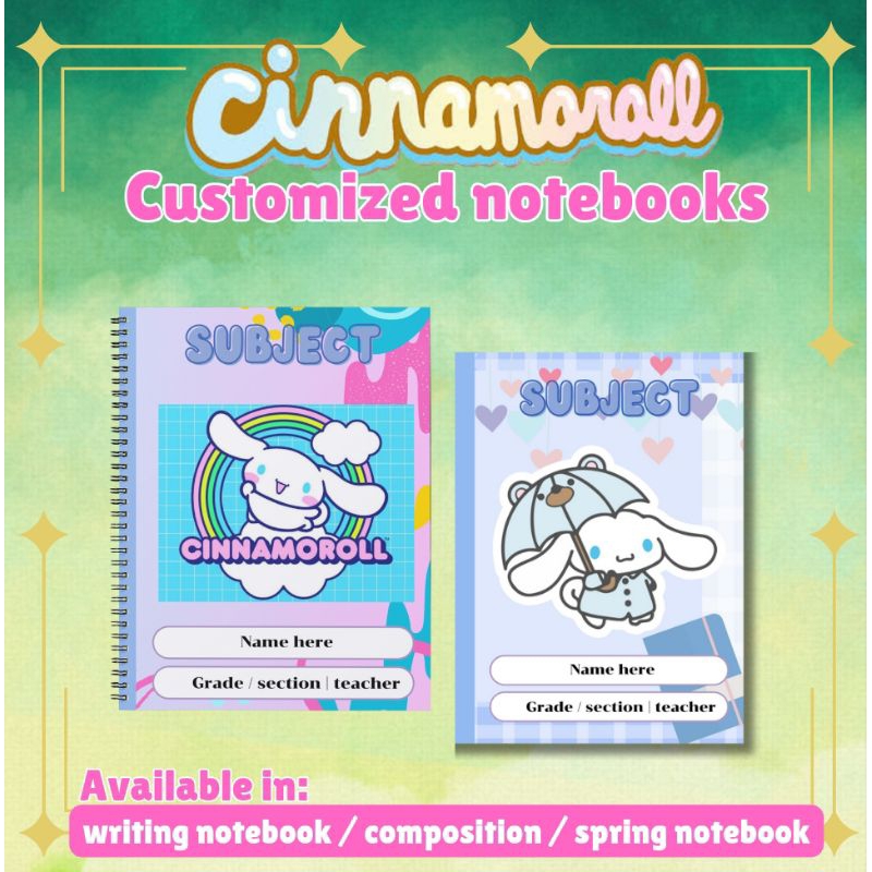 Cinnamoroll Sanrio customize notebooks writing, spring, and composition ...