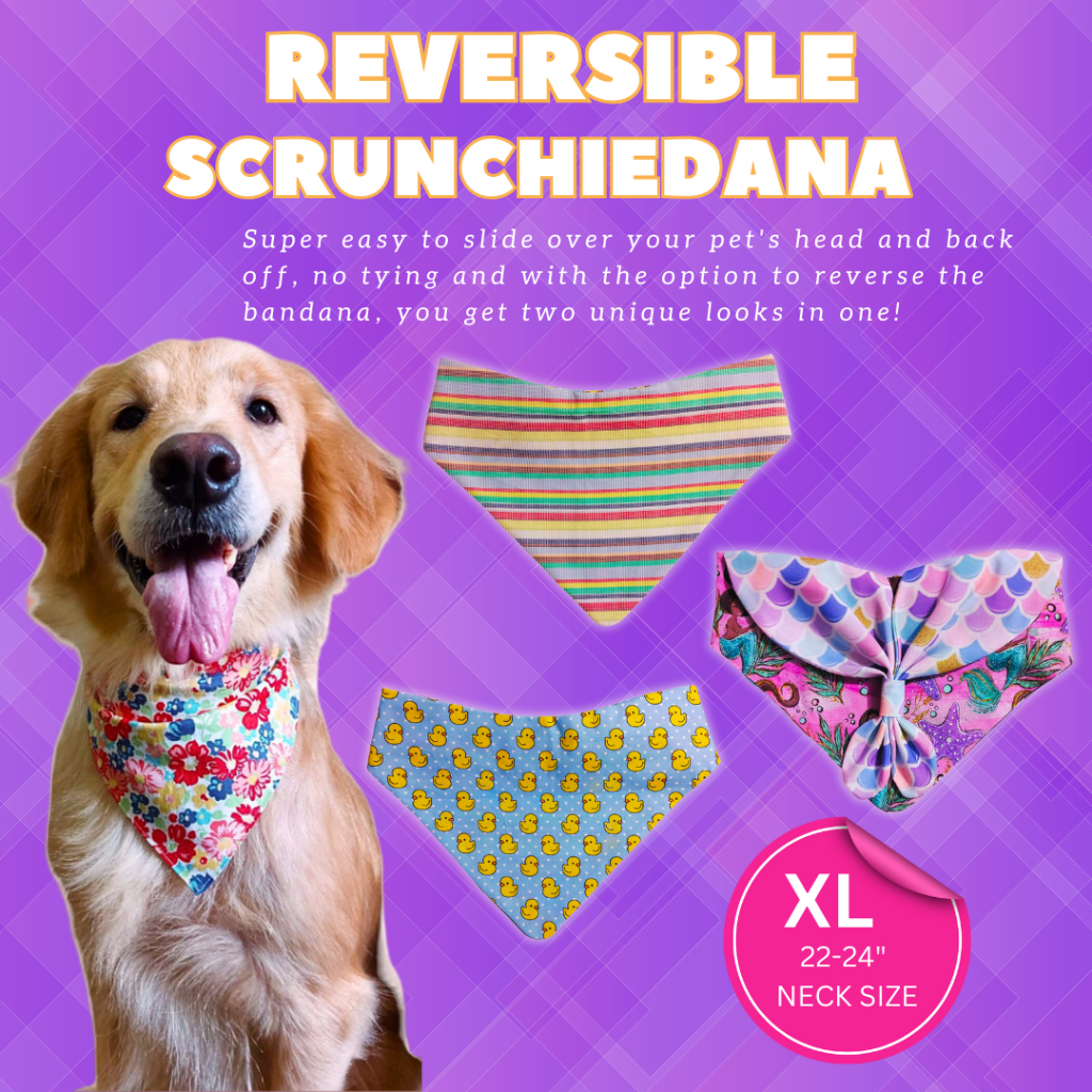 XL SIZE Pet-Friendly Reversible Scarf / Bandana for Dogs - Style and ...