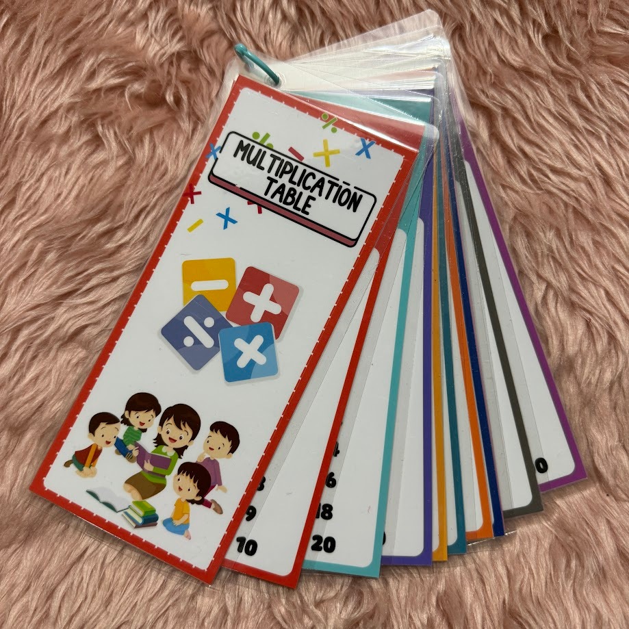 Multiplication Table 1 to 10 Laminated Flashcard/Can Customize | Shopee ...