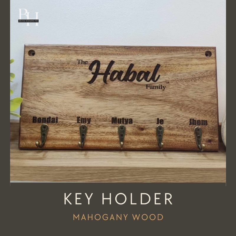Personalized Wooden Key Holder | Custom Family Key Holder for Wall ...