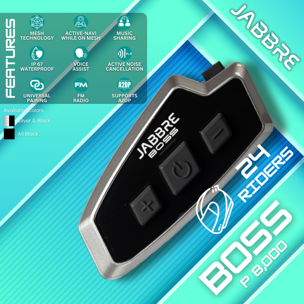 Jabbre Boss | 24-rider intercom | Mesh type Connection | Active Navi ...