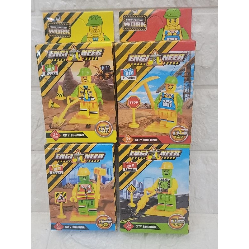 DIY BLOCKS CONSTRUCTION THEMED TOY GIVEAWAY ENGINEER / WORKERS | Shopee ...