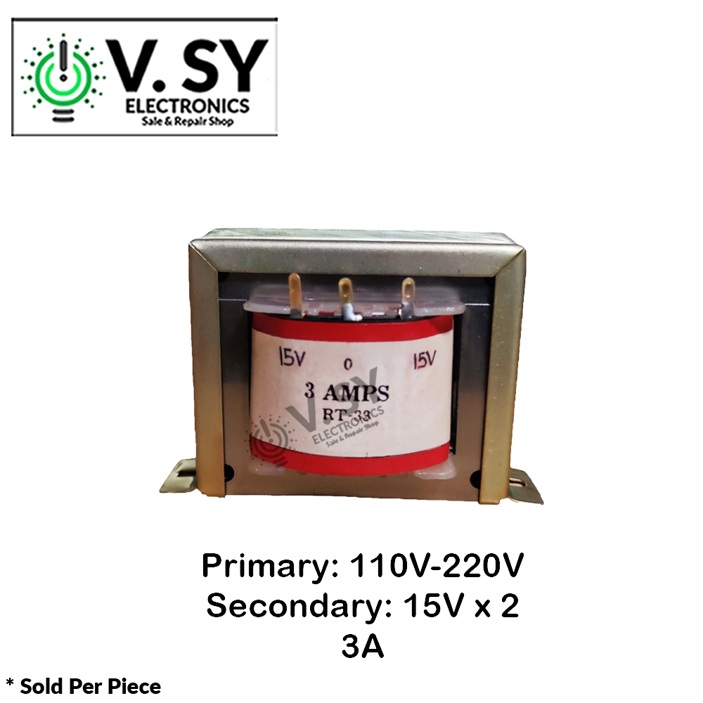 Transformer 3Amperes 110v-220VAC to 15V AC Center Tap 3A 15V stepdown ...