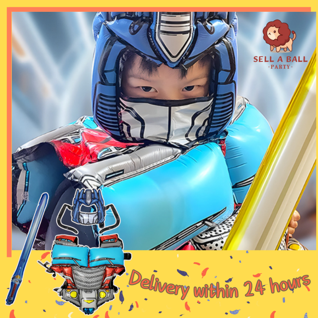 Transformers Optimus Prime Armor Balloon Set Cartoon Mask Balloon Party ...