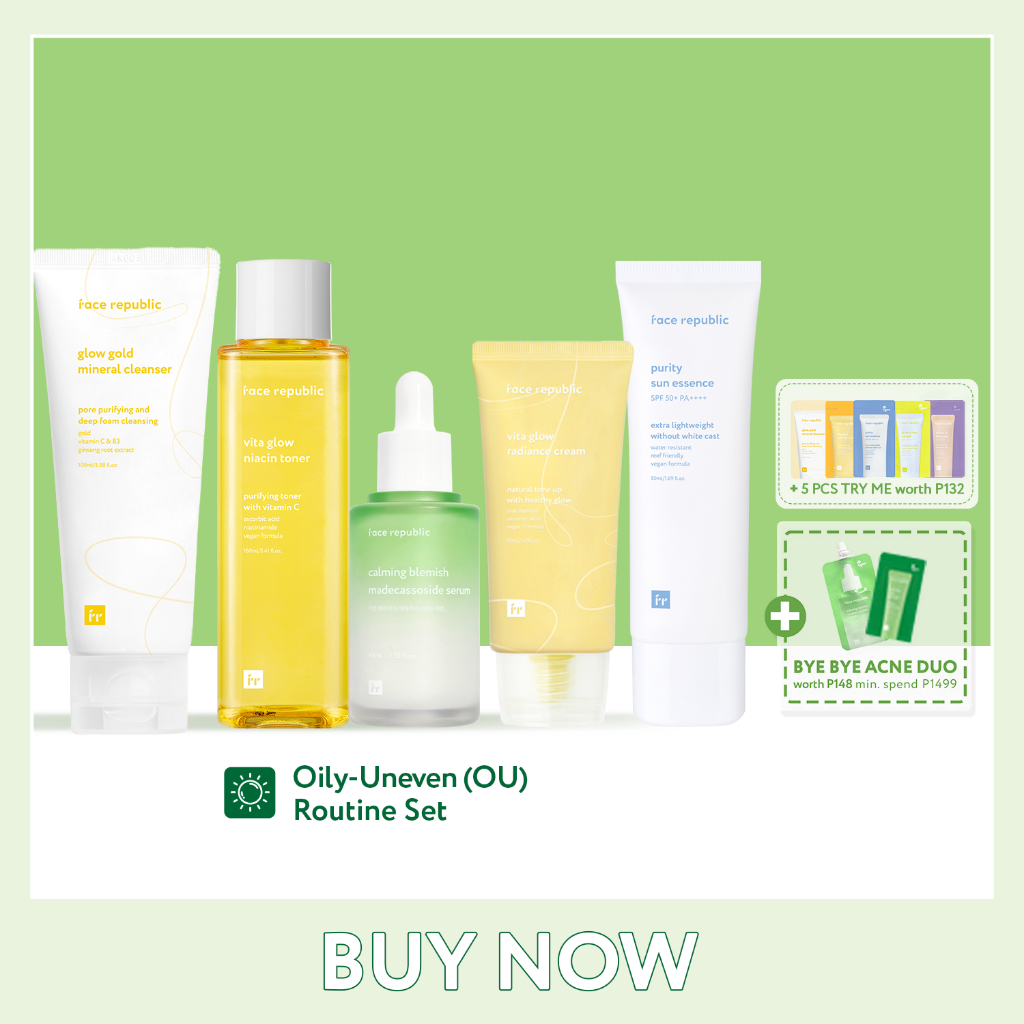 Face Republic Oily Uneven (OU) Routine Set [Acne, Pimples, Brightening ...