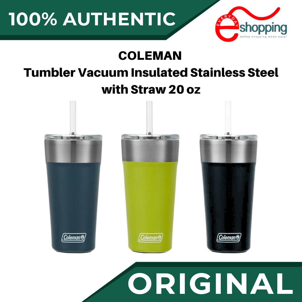Coleman Tumbler Vacuum Insulated Stainless Steel with Straw 20 oz ...