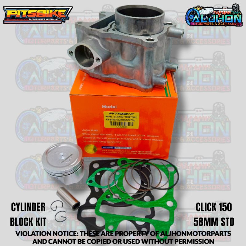 PITSBIKE CLICK 150 58MM STD CYLINDER BLOCK KIT | Shopee Philippines