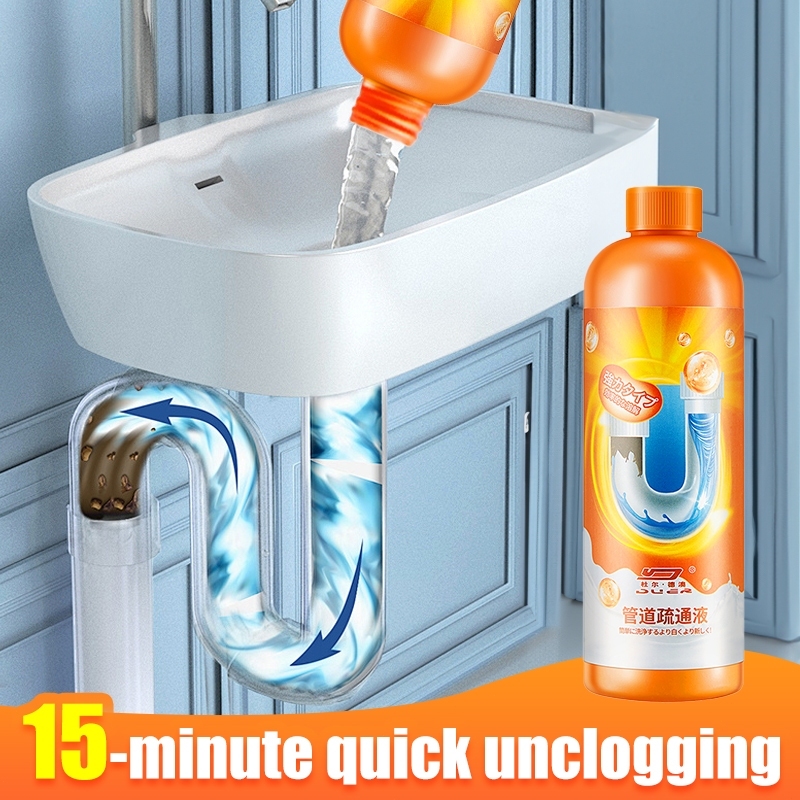 500ml Pipe Cleaner Drain Declogger Toilet Cleaner Stain Remover Pipe ...