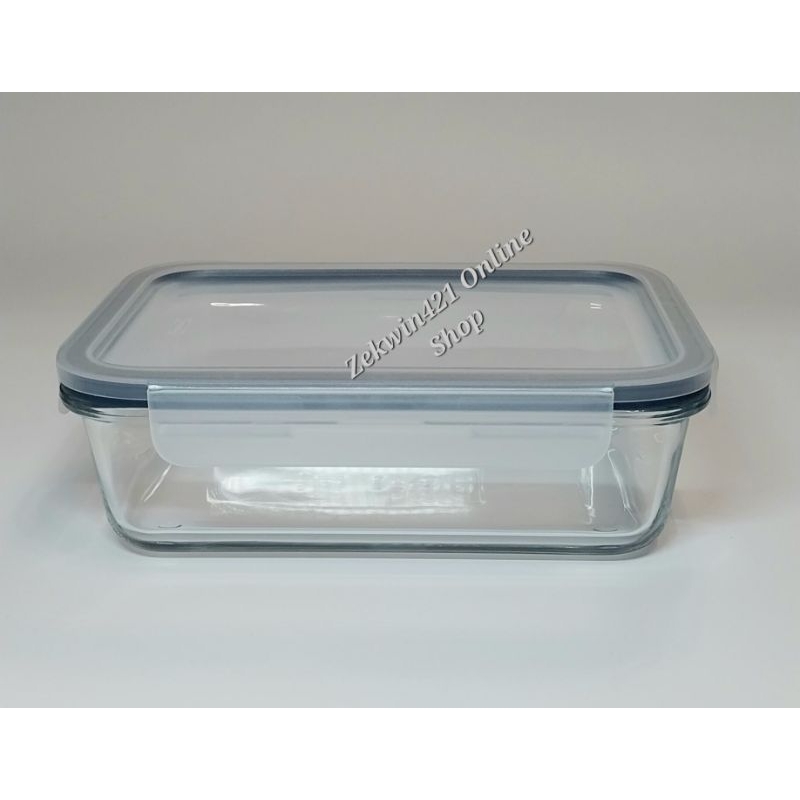 ÌKEA Food container with lid, rectangular glass/plastic1.0 l (34 oz ...