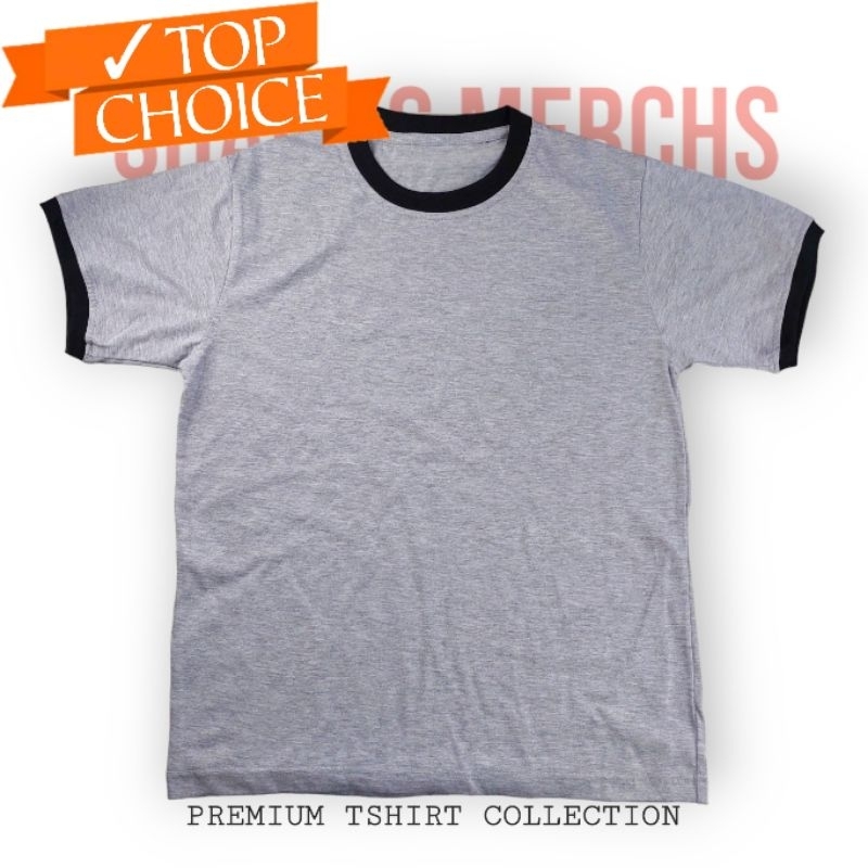 Ringer Tee Plain / with Print Premium Cotton Mens Ladies Tshirt ...