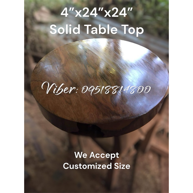 Solid Table Top Magkuno wood 4x24x24 diameter customized sized | Shopee ...