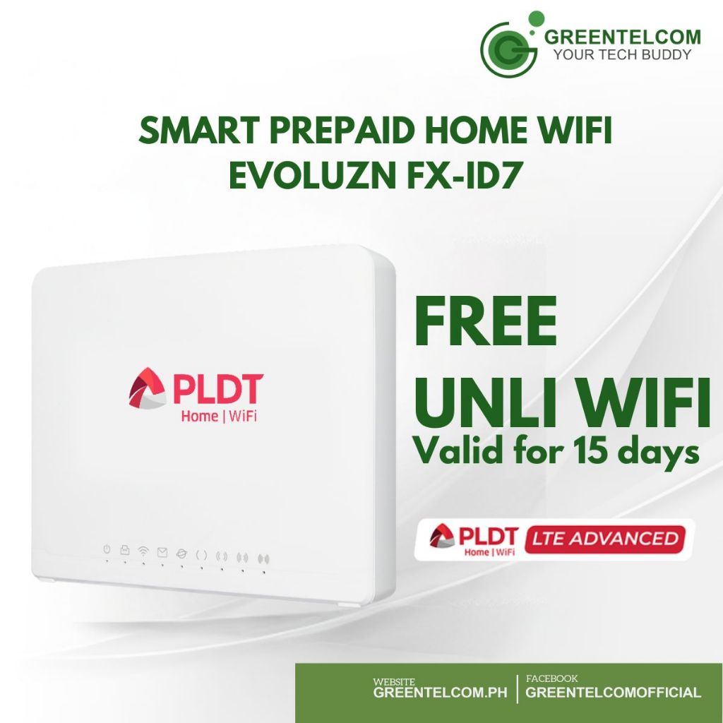 PLDT SMART PREPAID HOME WIFI LTE EVOLUZN FX-ID7 CAT 6 WITH FREE UNLI WIFI VALID FOR 15 DAYS ...