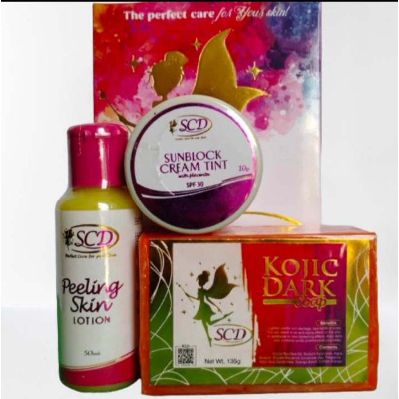 SCD Peeling Set Peeling Lotion 50ml, Sunblock Cream Tint 10g,Kojic Dark ...