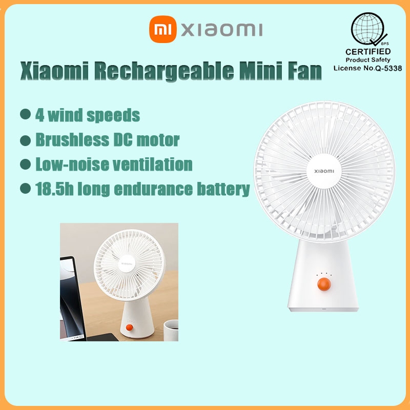 Xiaomi Rechargeable Mini Fan Portable Handheld Fan Desktop Desk Fan 18 ...