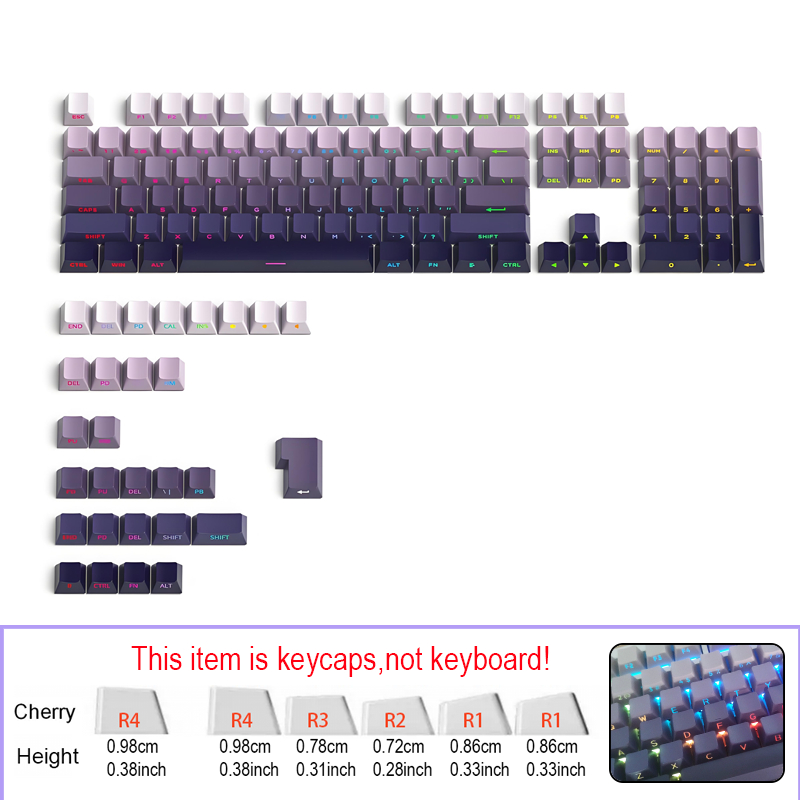 Pudding Keycaps 129keys Backlit Keycap OEM Profile PBT Material for ...