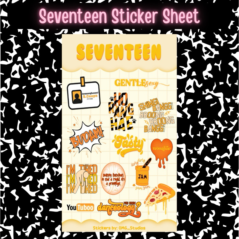 KPOP SEVENTEEN SVT TAGLINE STICKER SHEET | Shopee Philippines