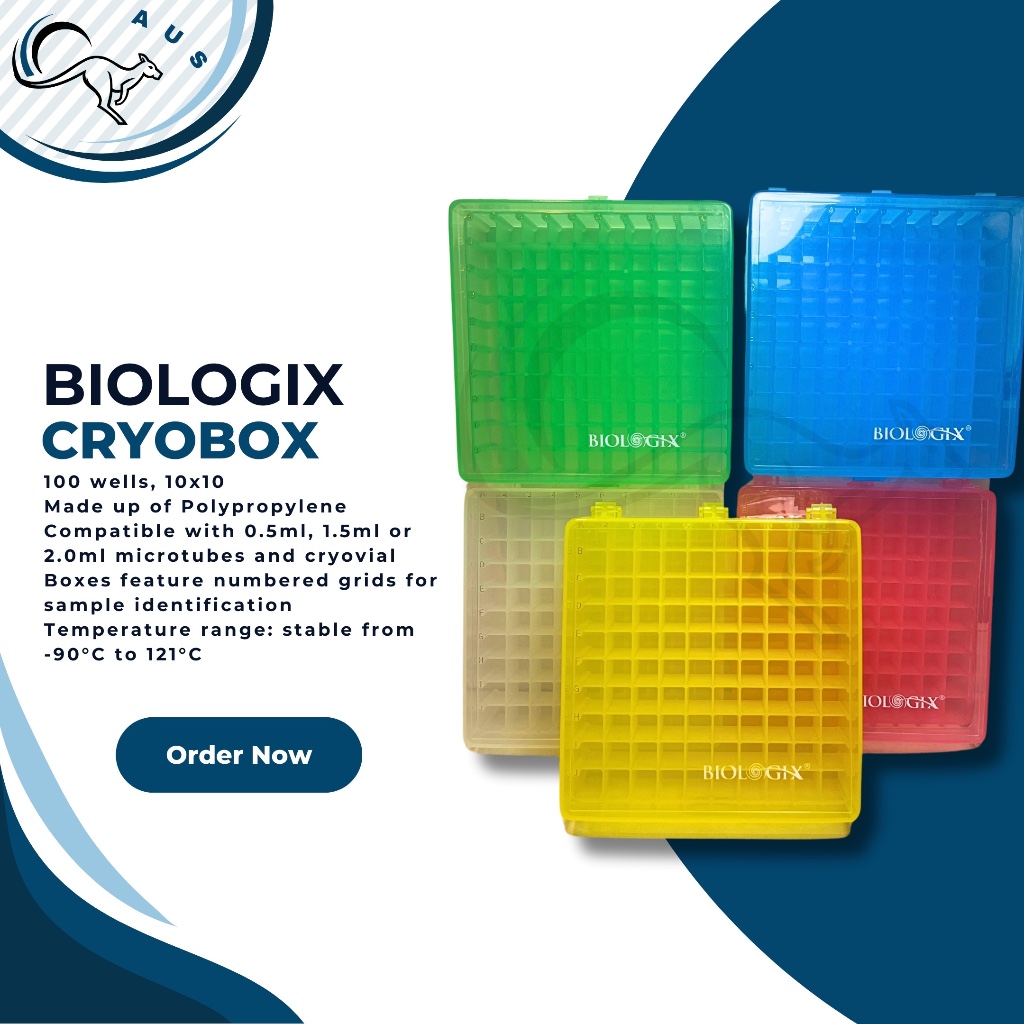 Biologix Cryogenic Storage Boxes, Polypropylene, 100 - Wells, Hinge Lid ...