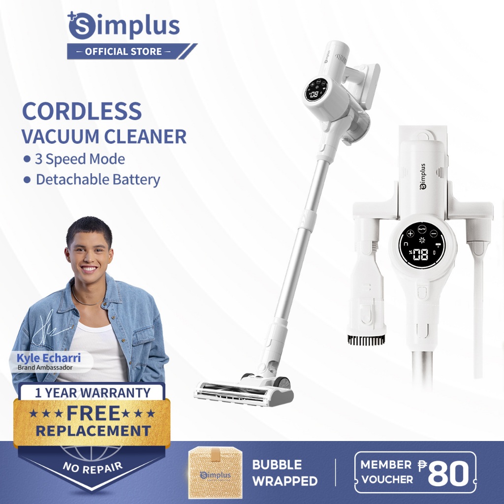 Simplus Cordless Vacuum Cleaner LED Digital Touch Screen 3 Speed Mode ...