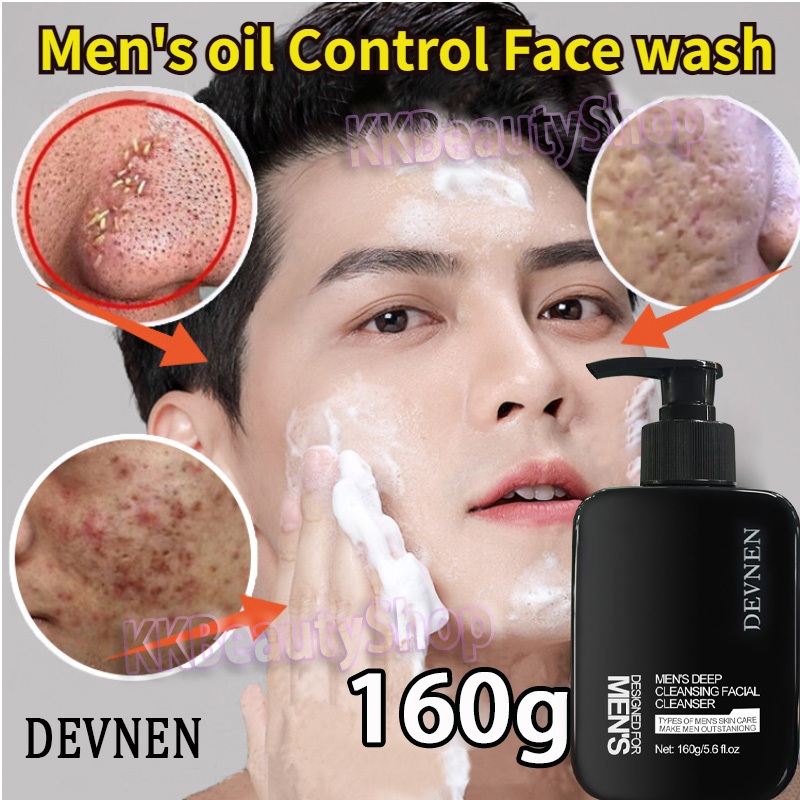 DEVNEN Men Face Wash Salicylic Acid Face Cleanser Anti Acne Oil Control ...