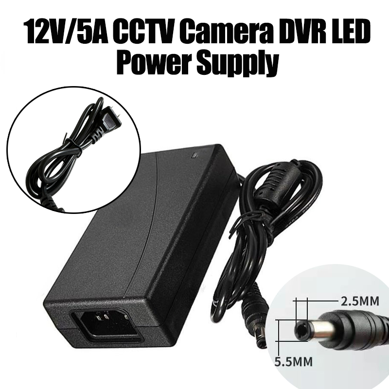WBIKE 12V 5A Power Supply Adapter For CCTV AC/DC Supply Adapter DC 12V ...