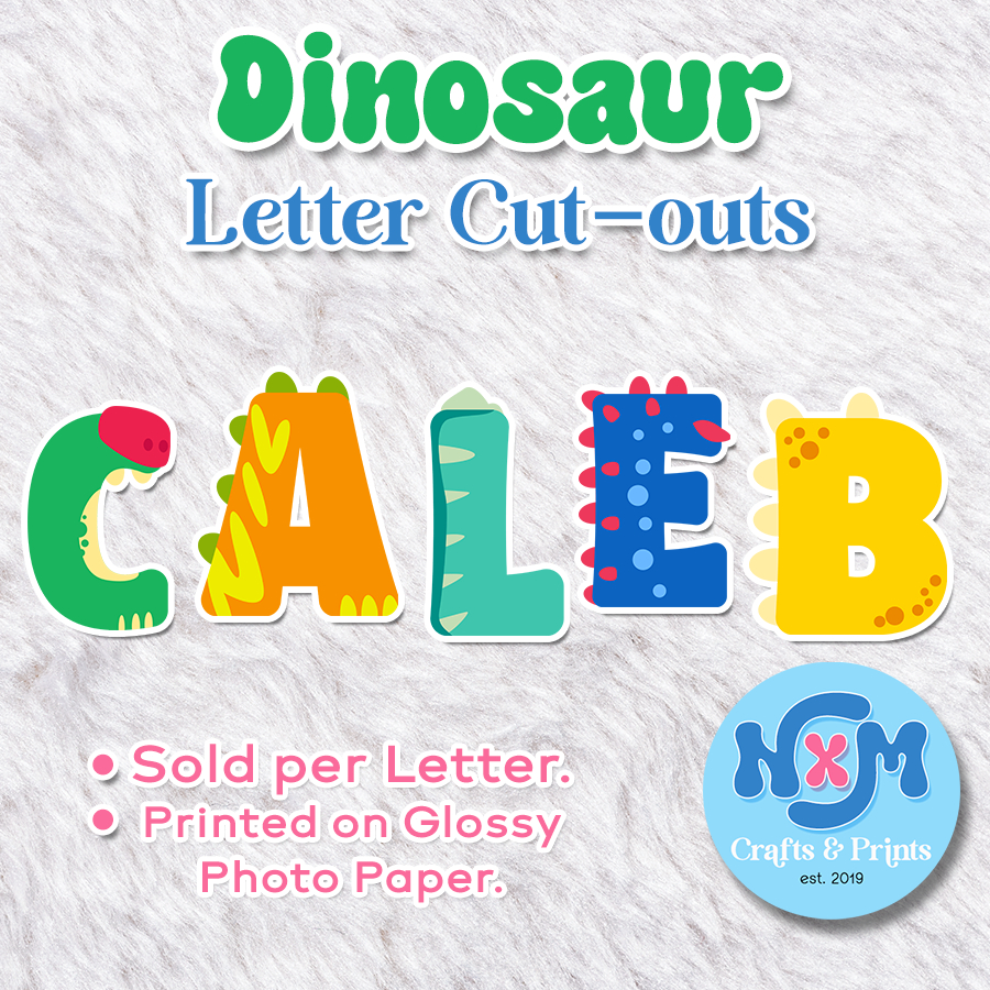 [PER LETTER] DINOSAUR Name Letter Cutout Banner Backdrop diy party ...