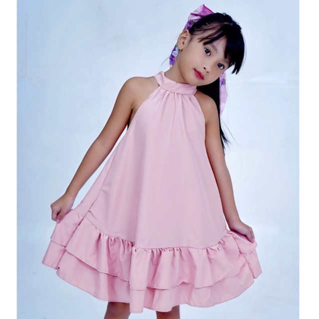 Glenda plain dress for girls | Shopee Philippines