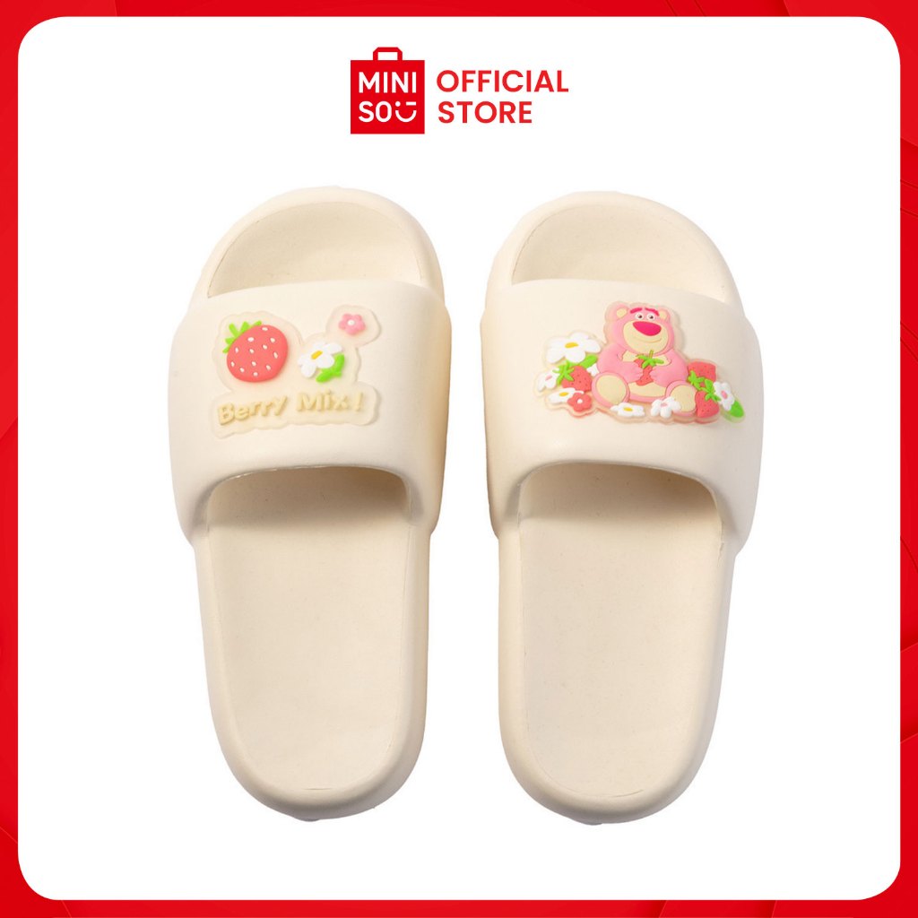 MINISO Disney Fruits Theme Collection Bath Slippers (Lotso)(Beige, 39 ...