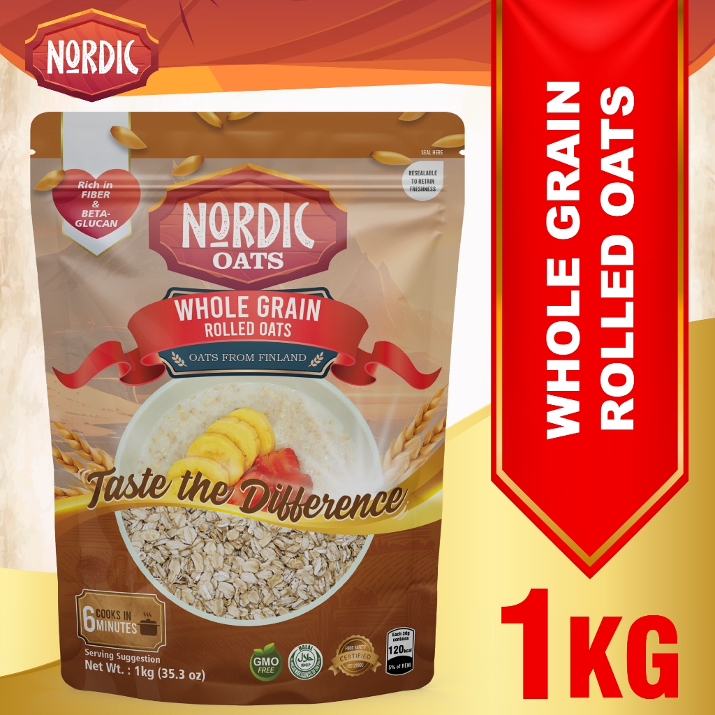 Nordic Oats Whole Grain Rolled Oats 1Kg | Shopee Philippines