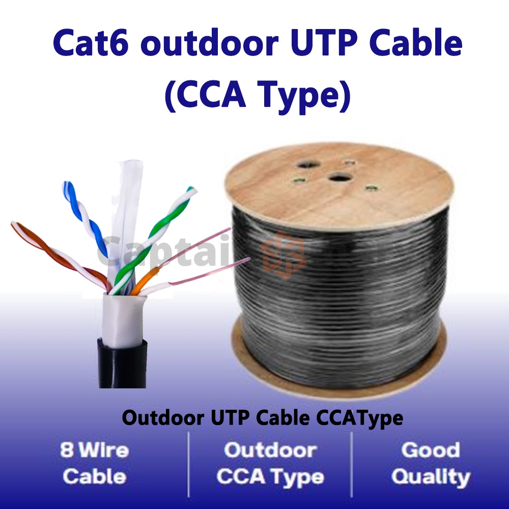 COMLINK CAT6 Outdoor Cable UTP Ethernet Lan Cable Waterproof Cable Sold Per Meter | Shopee ...