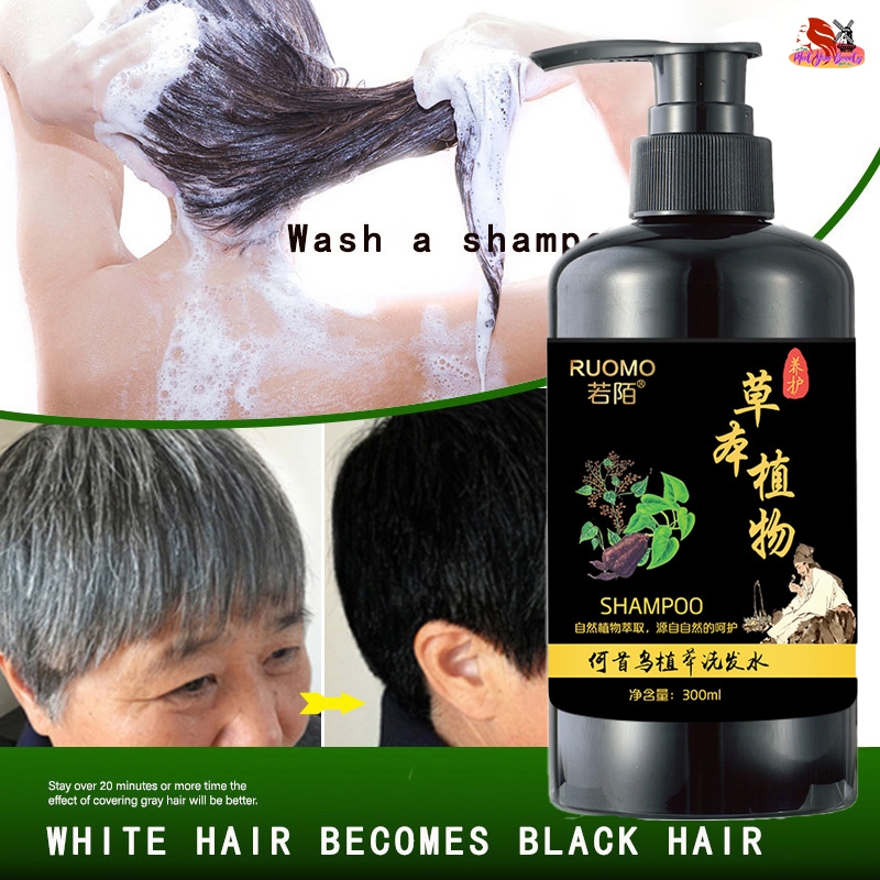 Polygonum multiflorum shampoo Black Hair Shampoo Permanent Effective ...