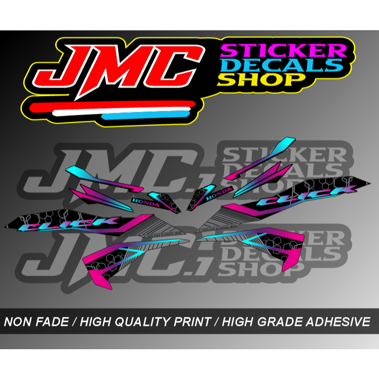 HONDA CLICK V2 STOCK DECALS PRINTED LAMINATED QUALITY STICKER | Shopee ...