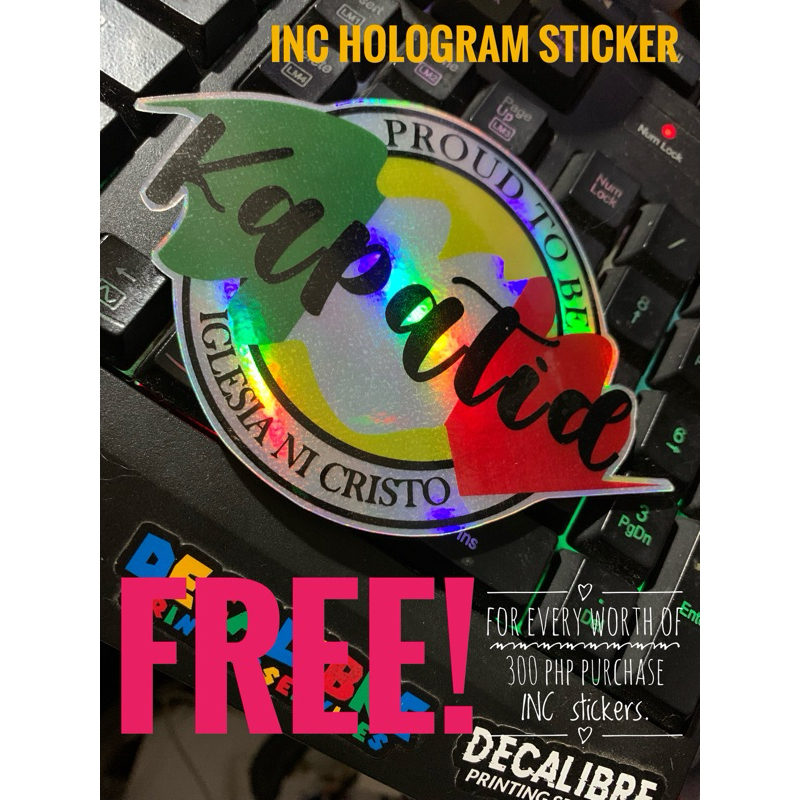 Iglesia ni kristo waterproof sticker glossy laminated 4.5x7.2 cm ...