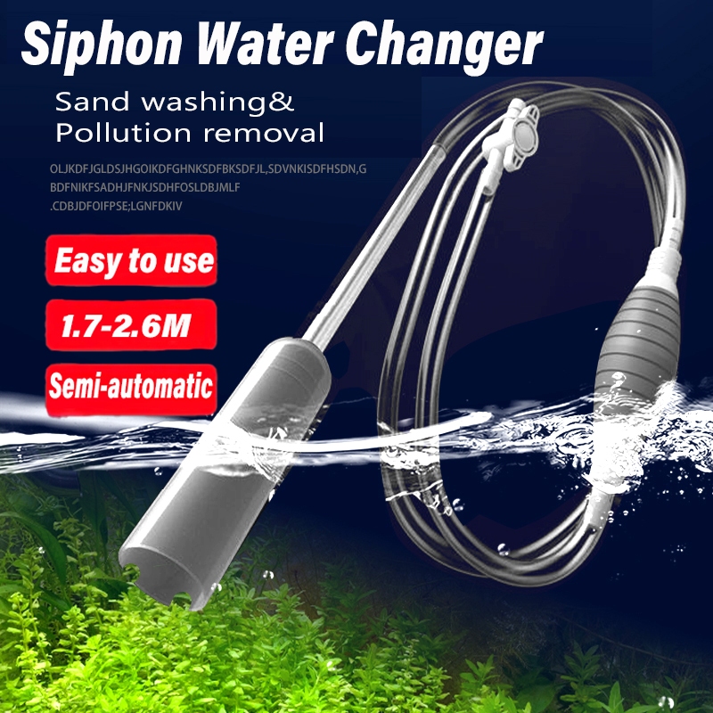 2.6m Aquarium Siphon Fish Tank cleaner Semi-automatic water exchanger ...