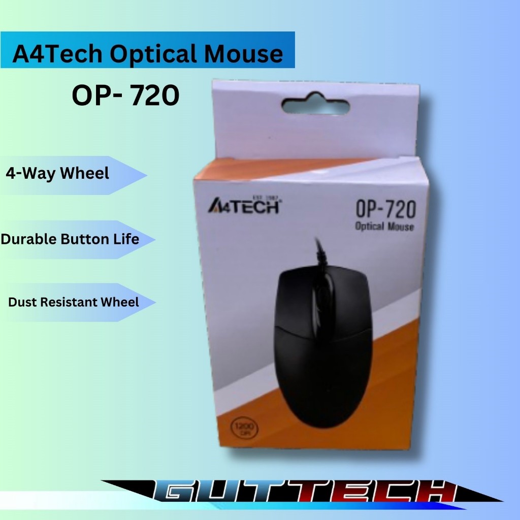 A4Tech OP-720 USB Mouse Black/Mouse for Laptop and Desktop PC | Shopee ...