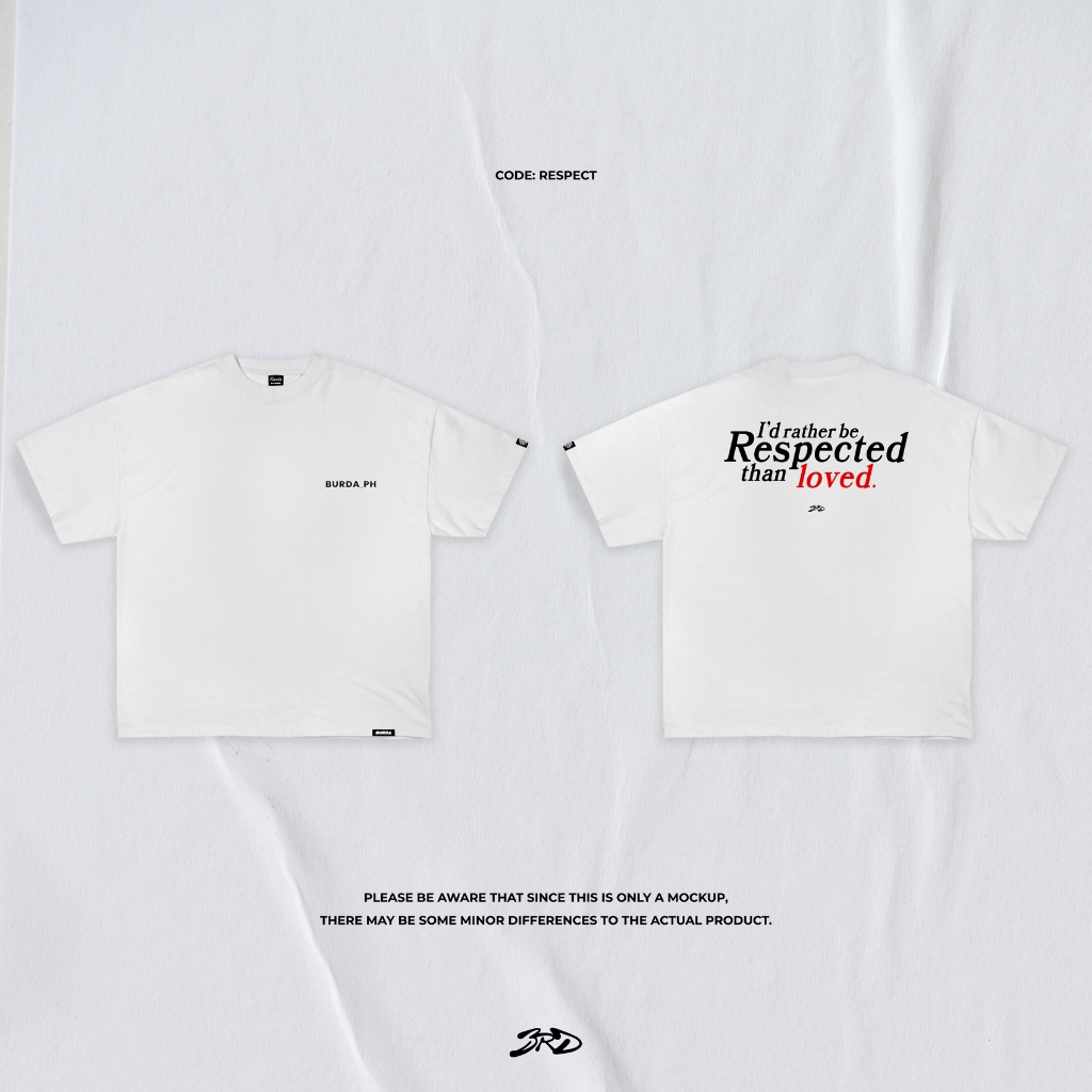 BRD - RESPECT - Back Printed Tee - Embroidered front LOGO - Free pouch ...