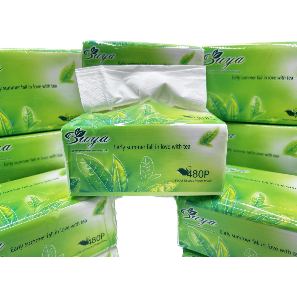 1pack (8pcs) SUYA Organic green tea Facial Tissue Paper Towel 4ply 480 ...