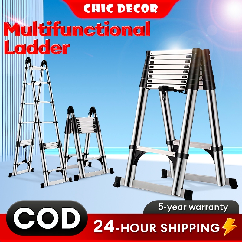 Ladder Foldable Ladder Aluminum Alloy Telescopic Ladder Heavy Duty 2 IN ...
