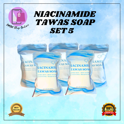 SET OF 5 ORIGINAL NIACINAMIDE TAWAS SOAP / TRENDING SOAP / Cleanses ...