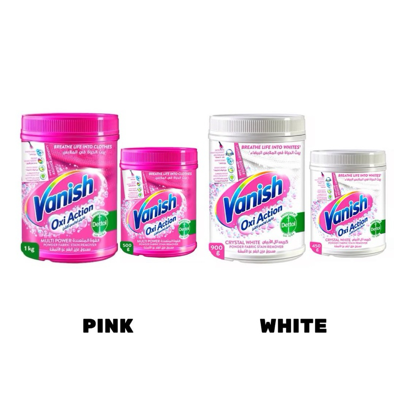 Vanish Stain Remover Oxi Action Powder Pink 1kg or White 900g | Shopee ...