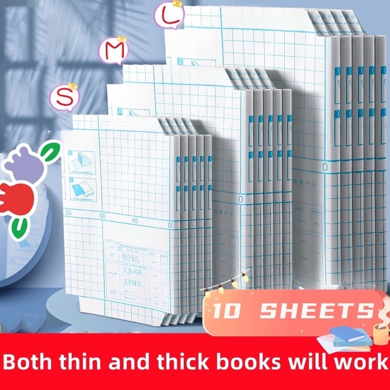 10 Sheets Self-adhesive Book Wrapper Transparent Protective Cover ...