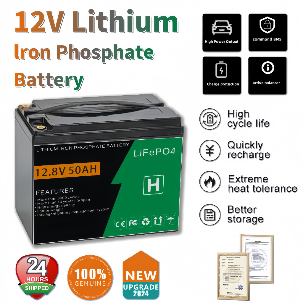 【Ready Stock】LiFePO4 Lithium Battery Rechargeable Solar Battery 12V ...