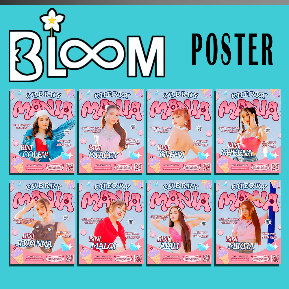 BINI POSTER A4 SIZE CHERRY MANIA | Shopee Philippines