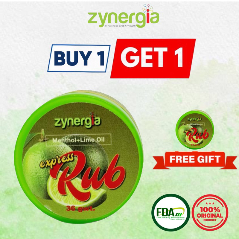BUY 1 TAKE 1 ZYNERGIA EXPRESS RUB MENTHOL + LIME 36g | Shopee Philippines