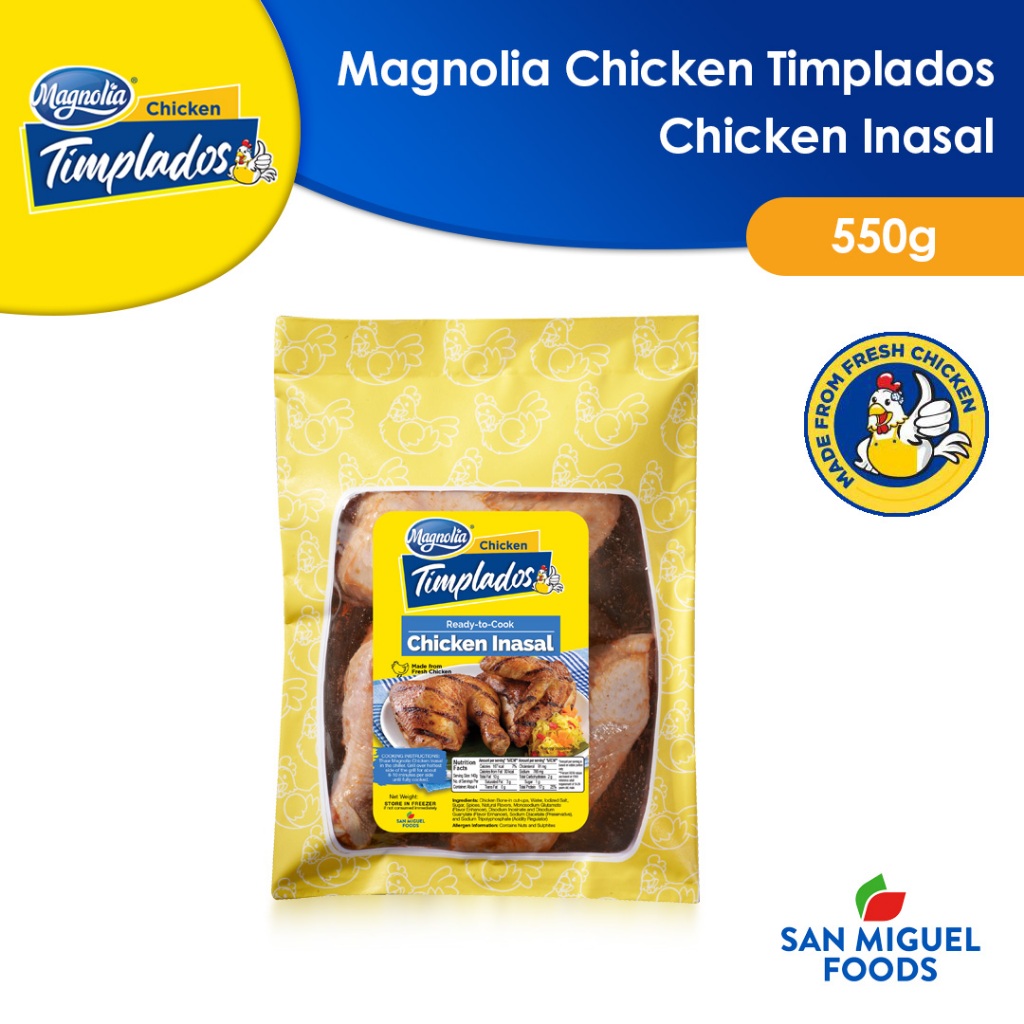 MAGNOLIA CHICKEN TIMPLADOS 550G Ready-to-Cook Chicken Inasal | Shopee ...