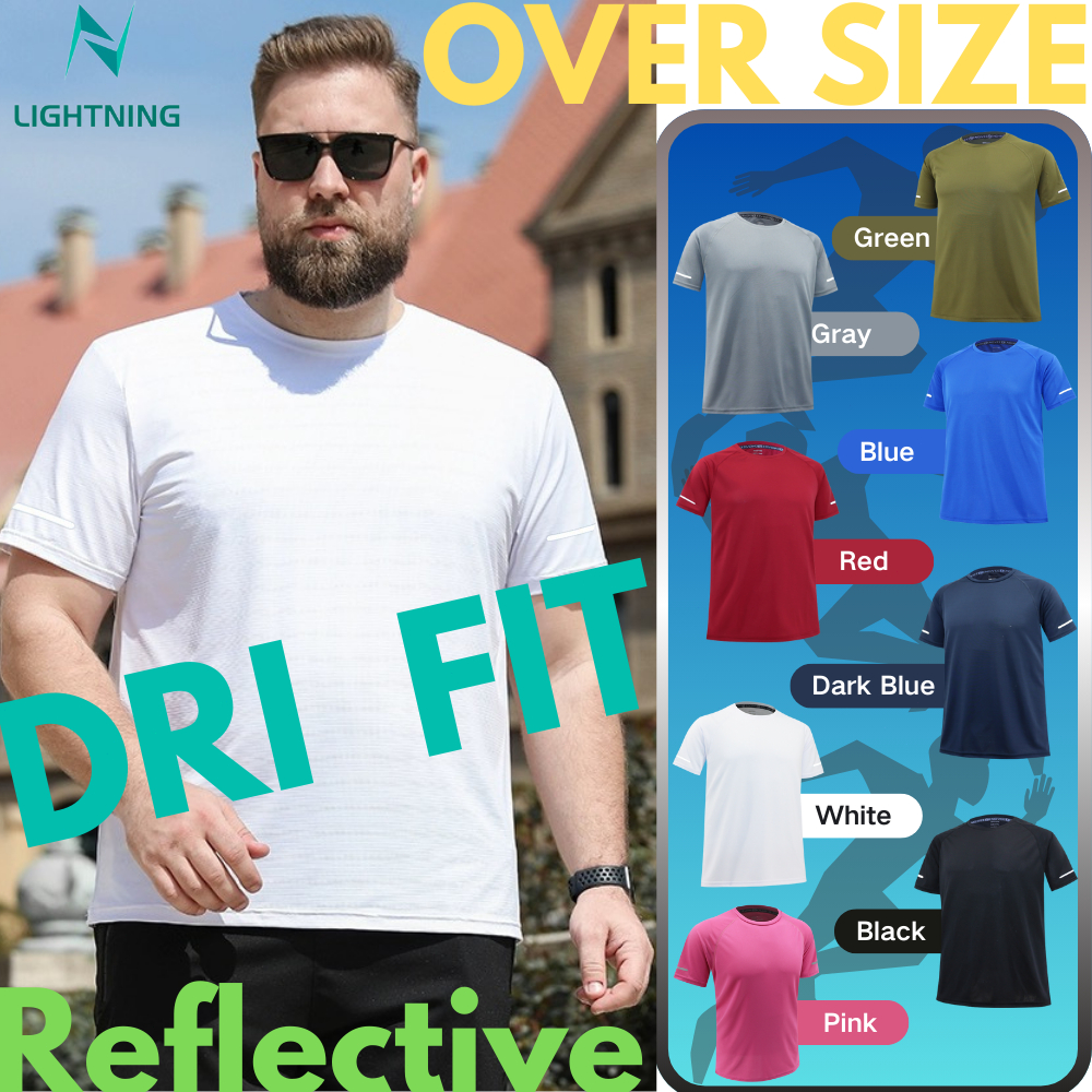 LIGHTNING#Tshirt for Men Oversized Quick Dry Breathable dri fit white t ...