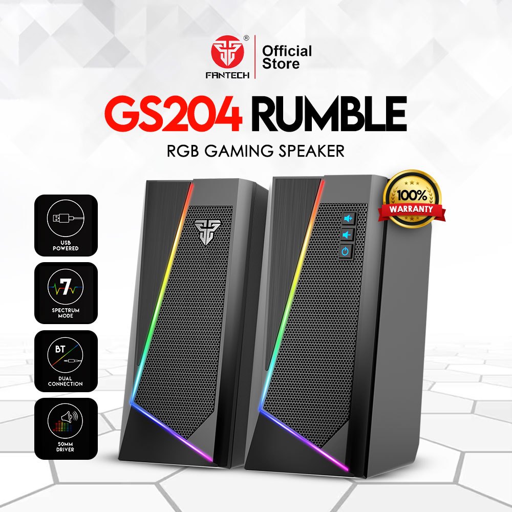 Fantech Rumble GS204 Gaming Speaker RGB Lighting Effects Wired and ...